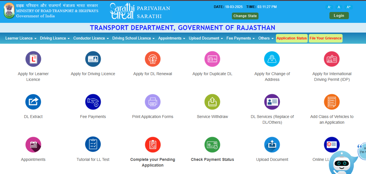 Smart Card Driving License Application in India - Vahan Info